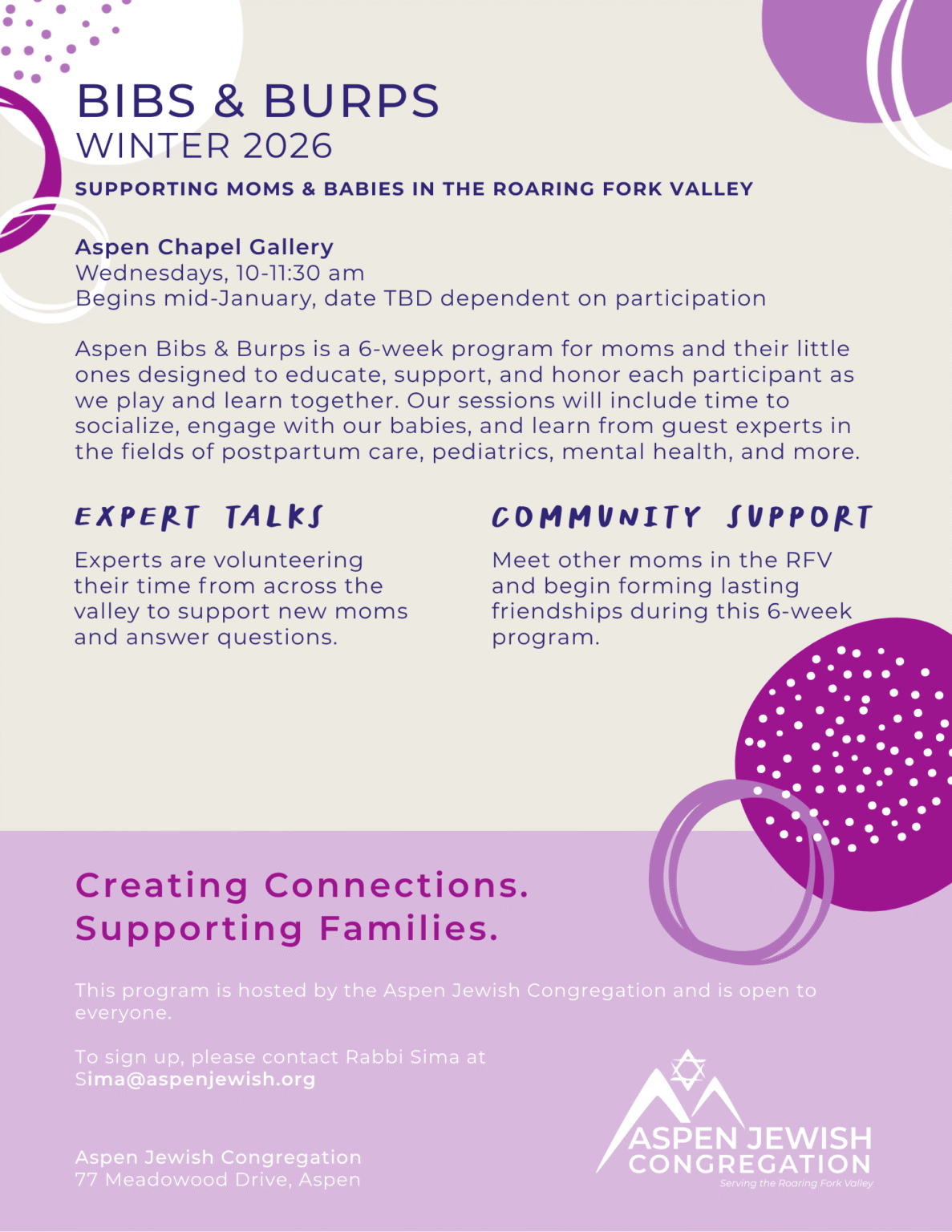 Bibs & Burps | Aspen Jewish Congregation - Serving the Roaring Fork Valley